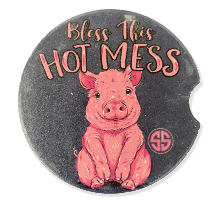 Simply Southern Hot Mess Car Coaster – etcoutfitters