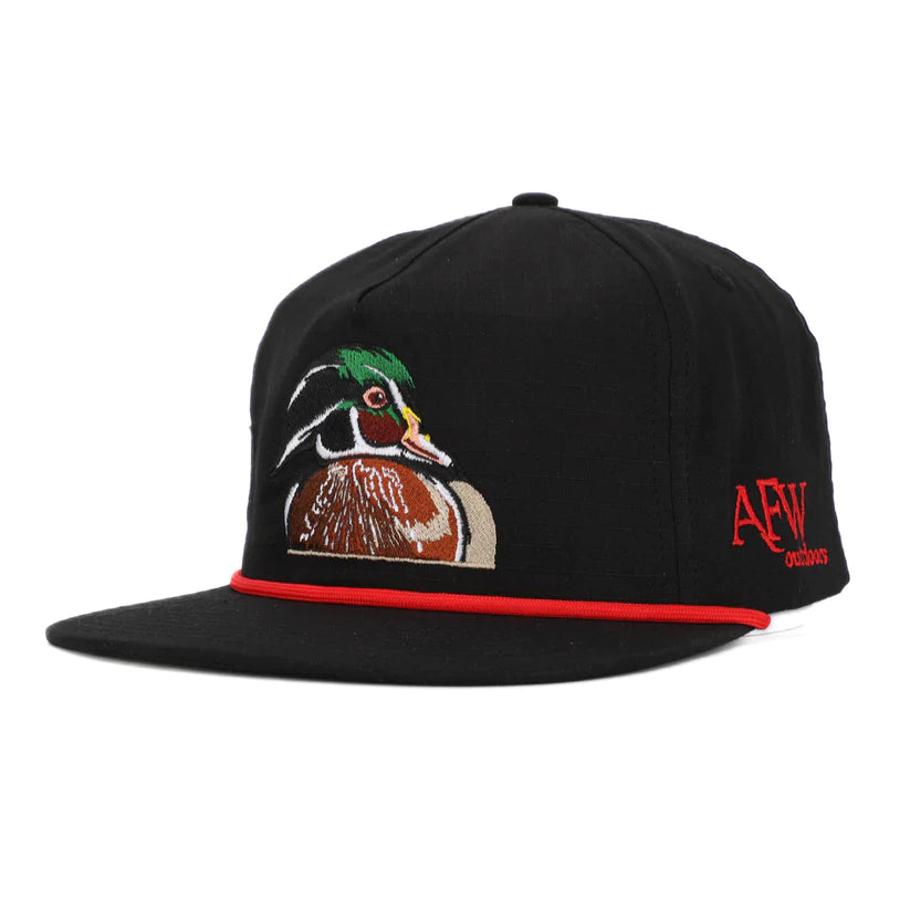 American Flyway Waterfowl The Wood Duck In Black Ripstop Rope Hat ...