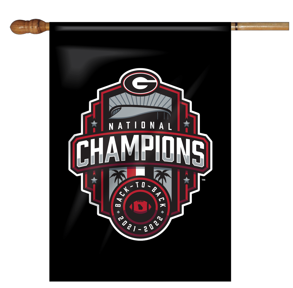 Georgia Bulldogs National Champions 22 House Flag Black – etcoutfitters